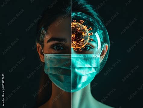 Detailed Image Of A Virus And Individuals Highlighting Virus Mutation Depicts The Emblems Of