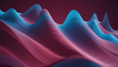 Abstract Image Of A Series Of Blue And Pink Waves Creating A Textured And Dynamic Landscape The