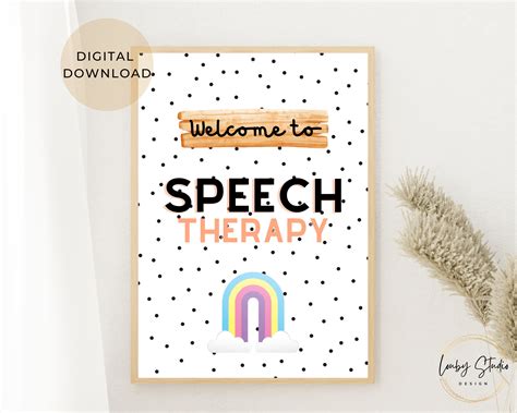 Speech Therapy Decor Boho Speech Room Sign Poster Speech Etsy