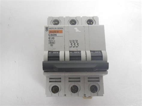 Multi 9 C60n C20 Merlin Gerin 3 Pole Circuit Breaker Used And Tested