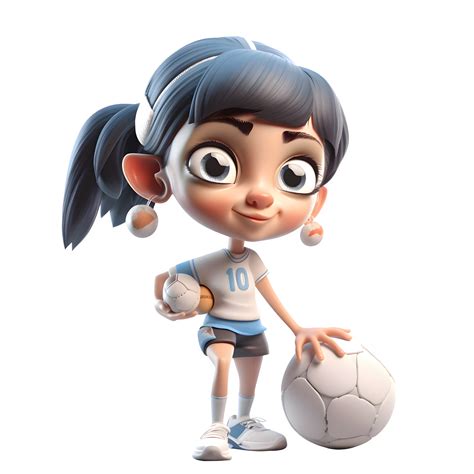 Voetbal Gevoel 3d Schattig Meisje Speler Png Transparant Achtergrond 22483732 Png