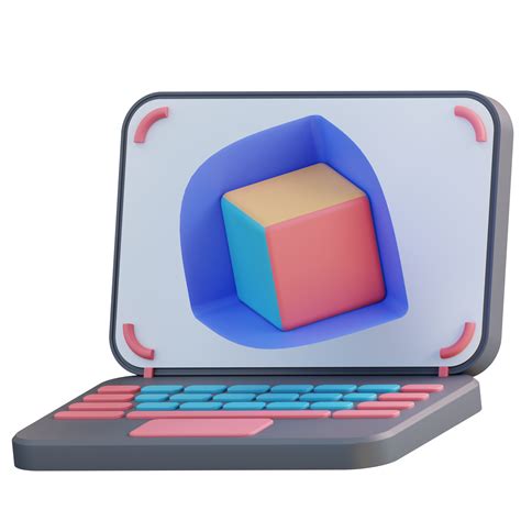 D Illustration Laptop And D Modeling Png