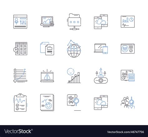 Data And Cloud Outline Icons Collection Royalty Free Vector