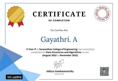 Gayathri Anbuselvan On Linkedin I Have Completed My Datastructures And