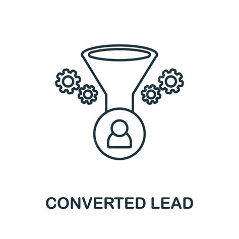linear converted lead icon for web design test converted flow vector
