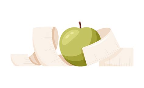 테이프를 측정 하 여 그린 애플 가냘픈에 대한 스톡 벡터 아트 및 기타 이미지 가냘픈 개념 건강한 식생활 Istock