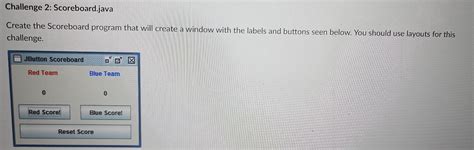 Solved Challenge 2 Scoreboardjava Create The Scoreboard
