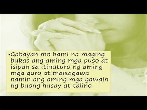 Panalangin Bago Magsimula Ang Klase YouTube