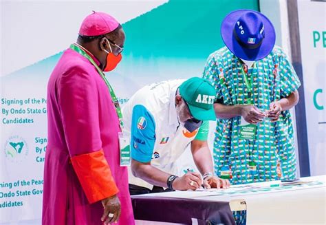 Ondo Governorship Election Akeredolu Jegede Ajayi Others Sign Peace