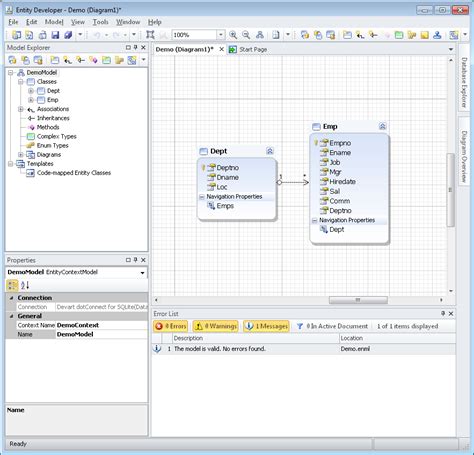 Generating Model And Entity Classes From Database