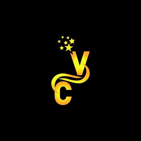 Golden Letter Vc Logo Design With Multi Star For Your Company Or Business 8460472 Vector Art At