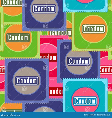 Seamless Pattern With Condoms Vector Illustration Colorful Condoms