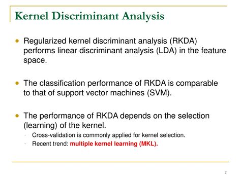 Ppt Learning The Kernel Matrix In Discriminant Analysis Via Qcqp