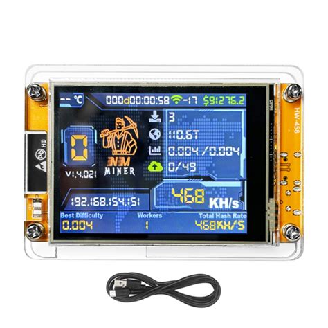 Nmminer Nerdminer V2 468kh S Hashrate Btc Solo Miner Esp32 2 8 Inch Smart Display Bitcoin Crypto