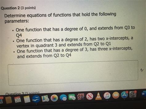 Solved Question 2 3 Points Determine Equations Of