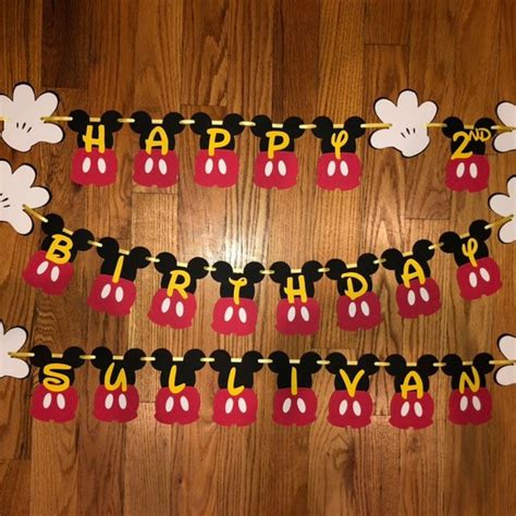 Mickey Mouse Birthday Banner Etsy