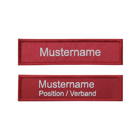 Namensstreifen Rot 1 2 Zeilig 00876