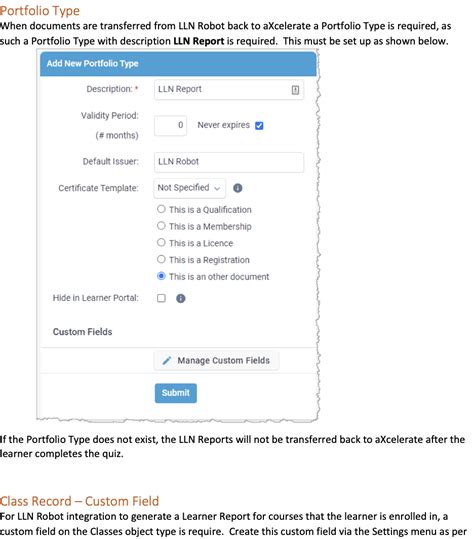 Axcelerate Integration Setup Lln Robot Knowledge Base