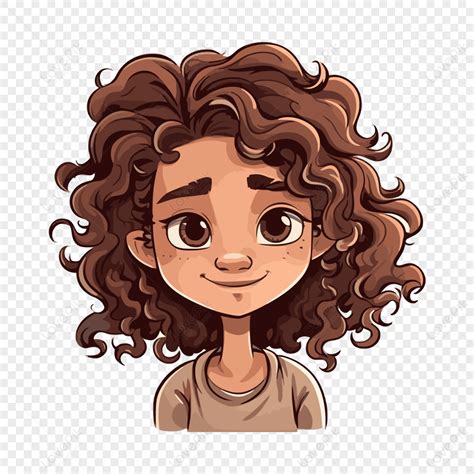 Curly Hair Clipart Cartoon Girl With Curly Hair Vectorgirls Png Hd