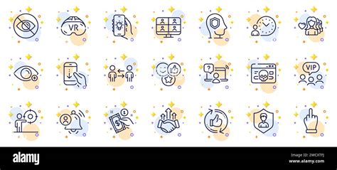 Outline Set Of Payment Method User Notification And Vr Line Icons For Web App Pictogram Icon