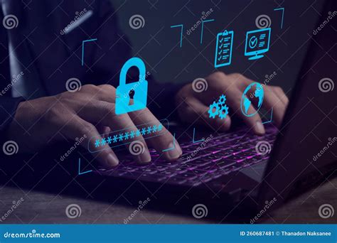 Cyber Security Digital Crime Prevention Concept Protecting Data From Hackers Stock Image Image