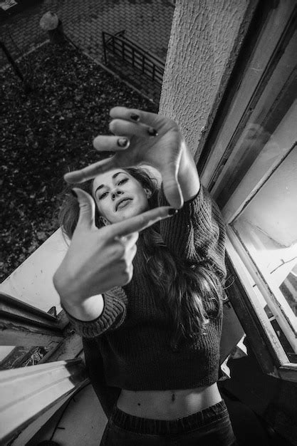 Premium Photo Creative Black And White Portrait Of A Graceful Girl