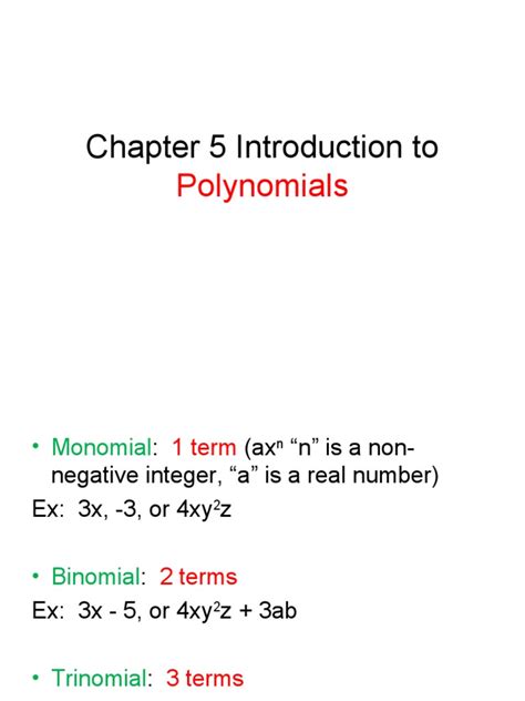 Ch4 Polynomials Part 1 Pdf Polynomial Arithmetic
