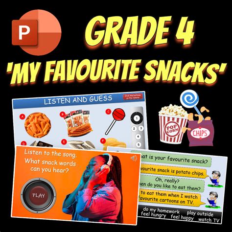 My Favourite Snacks Grade 4 Powerpoint Lesson Teacher Val