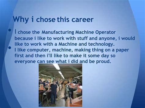 Manufacturing Machine Opertator Ppt