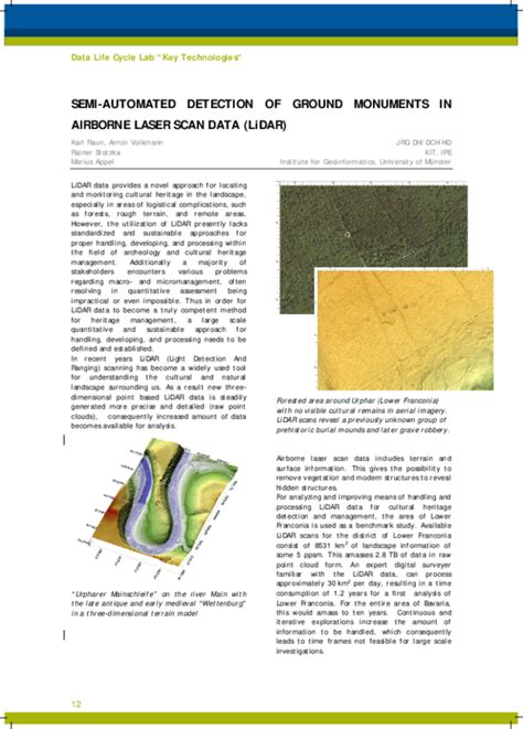 Pdf Semi Automated Detection Of Ground Monuments In Airborne Laser Scan Data Lidar Karl