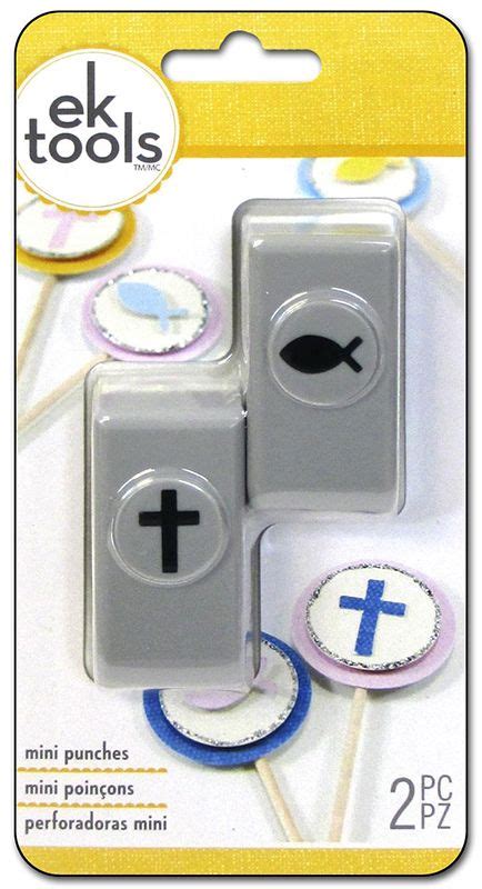 EK Success Paper Shapers Cross And Fish Slim Profile Mini Punch Set Ek Success Paper Shaper