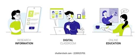 온라인 교육 연구 정보 및 디지털 스톡 벡터로열티 프리 2230525701 Shutterstock
