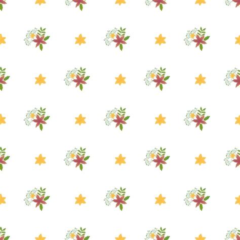 Premium Vector Summer Flowers Seamless Vector Pattern Design