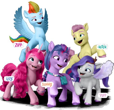 2687451 Safe Edit Fluttershy Hitch Trailblazer Izzy Moonbow