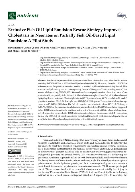 Pdf Exclusive Fish Oil Lipid Emulsion Rescue Strategy Improves