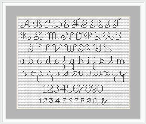 Backstitch Alphabet Cursive Cross Stitch Font Tiny Font Alphabet Back Stitch Alphabet Cross