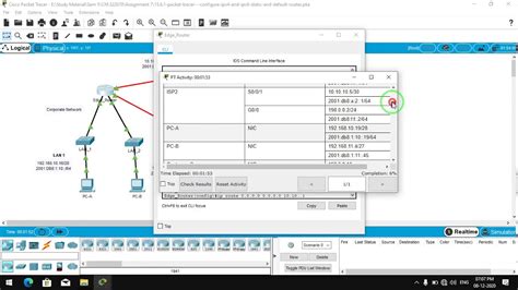 1561 Packet Tracer Configure Ipv4 And Ipv6 Static And Default Routes