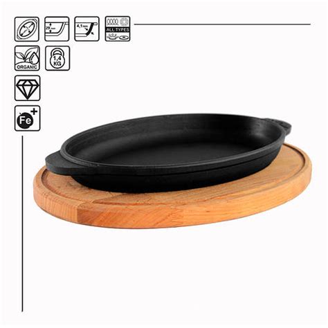 Купить Порционная чугунная сковородка для кафе овальная 22x14см ...