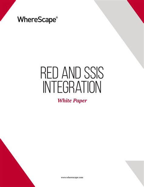 PDF RED And Ssis Integration WhereScape RED And Ssis Integration WhereScape White Paper