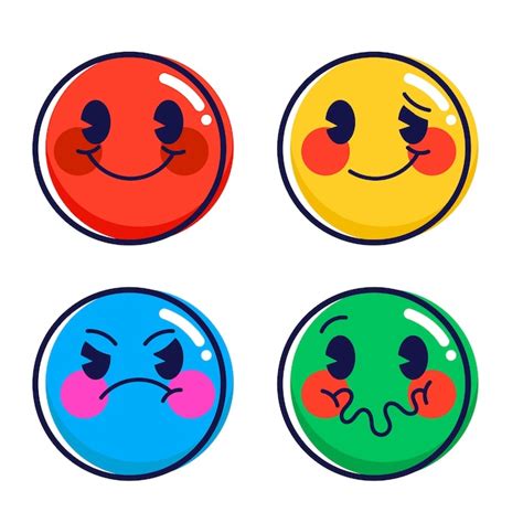 Premium Vector Flat Design Smiley Emoji Illustration