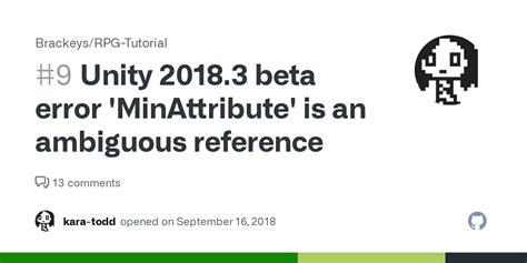 Unity Beta Error MinAttribute Is An Ambiguous Reference Issue Brackeys RPG