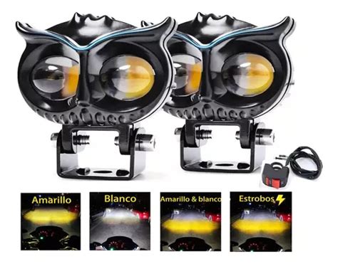 Par De Faróis Led Lupa Hilo Dupla Cor Auto Motocicleta Parcelamento Sem Juros