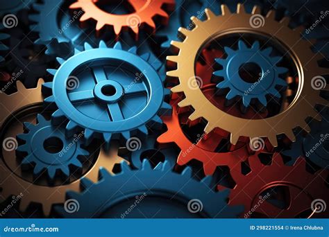Gears And Cogs Mechanism Industrial Machinery Stock Illustration Illustration Of Team