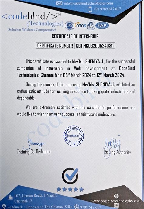 Internshipexperience Codebindtechnologies Webdev Sheniya J