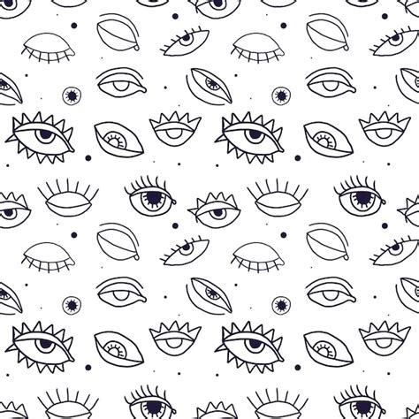 Premium Vector Eye Pattern In Retro Style Abstract Seamless Pattern