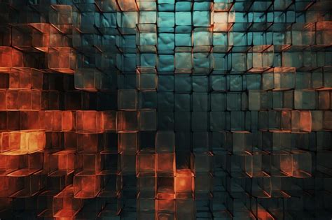Premium Ai Image Glass Blocks Wall Texture