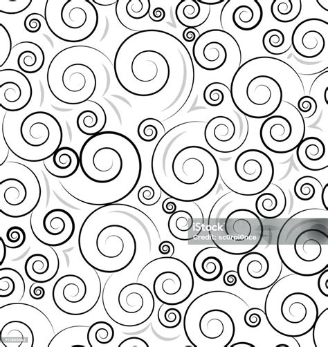 검정과 회색 요소와 최소한의 완벽 한 나선형 패턴입니다 벡터 0명에 대한 스톡 벡터 아트 및 기타 이미지 0명 검은색 곡선 Istock