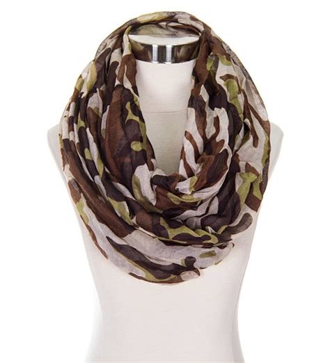 Fashion Camo Camouflage Military Look Infinity Loop Scarf Brown C3124GBWNP5
