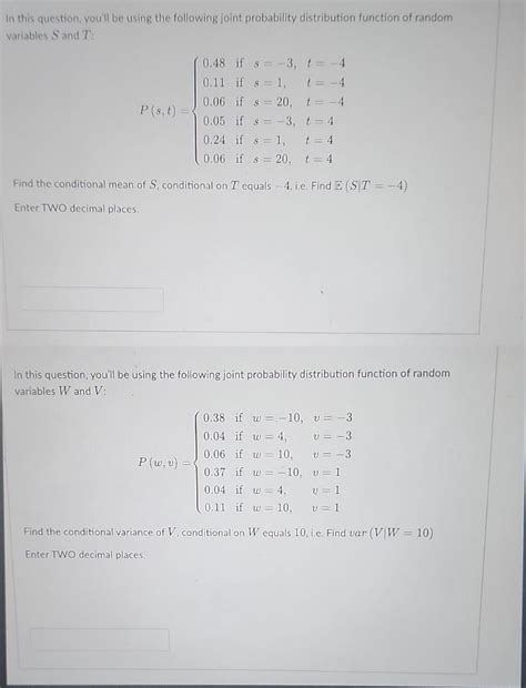 Solved In This Question You Ll Be Using The Following Joint Chegg