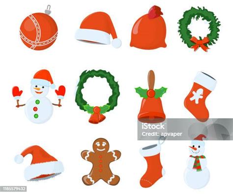 Xmas 격리 아이콘 의 집합입니다 흰색 배경에 크리스마스 큰 세트입니다 새해 기호 아이콘 및 배지입니다 만화 벡터 일러스트